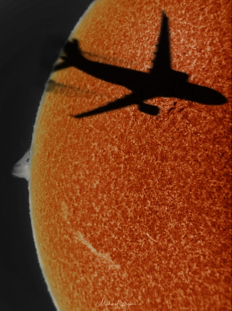 Plane transit by Mehmet Ergün – Player One Astronomy