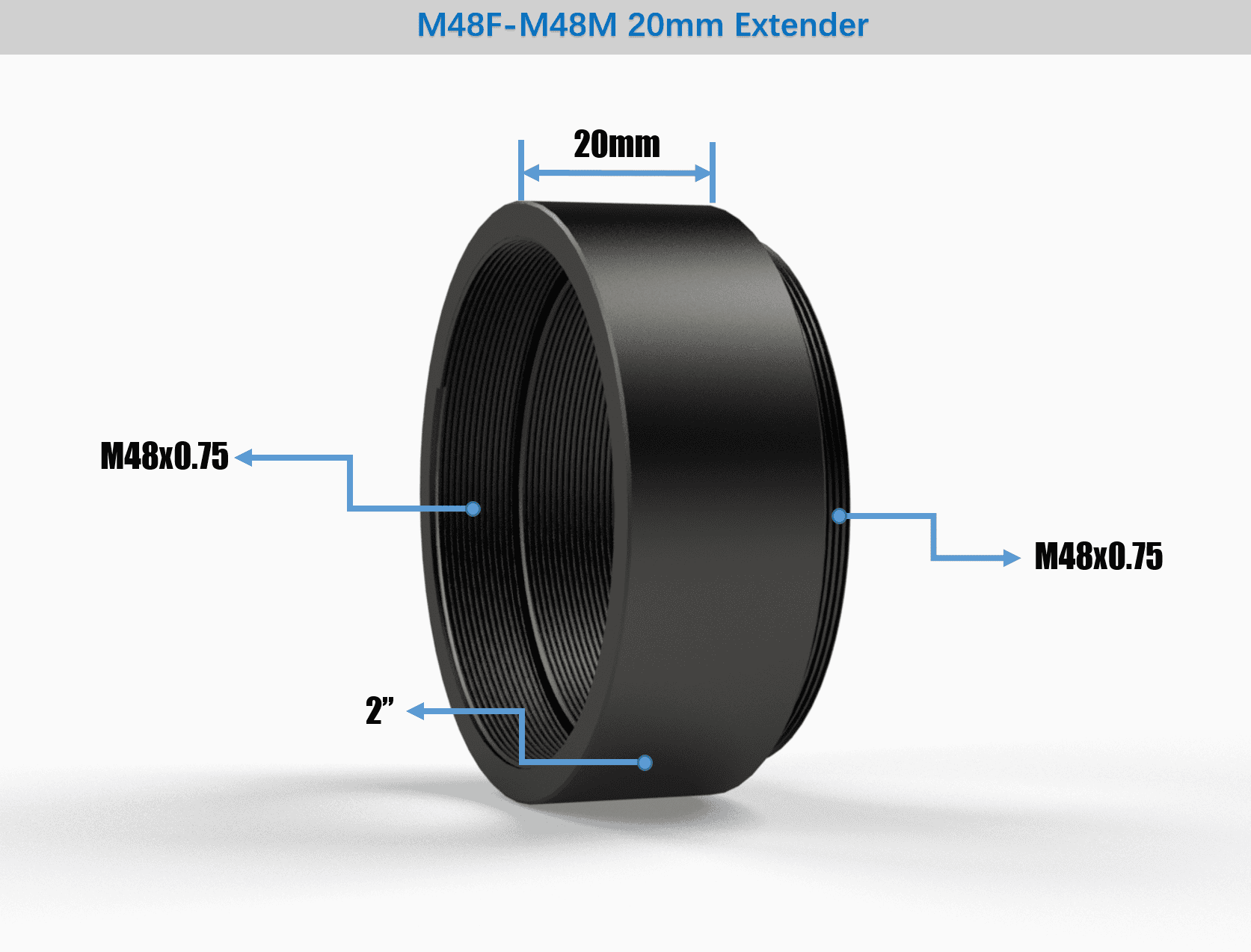 M48F-M48M 20MM Extender – Player One Astronomy